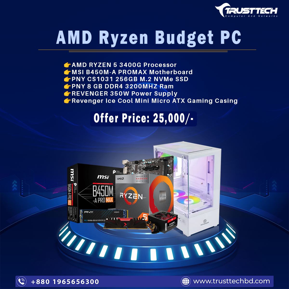 AMD RYZEN 5 3400G BUDGET DESKTOP PC BUILD best price in bd