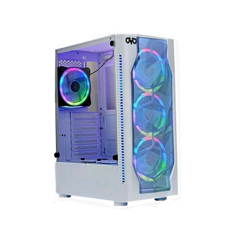 OVO E-335 DW White ARGB Mid-Tower Gaming Case